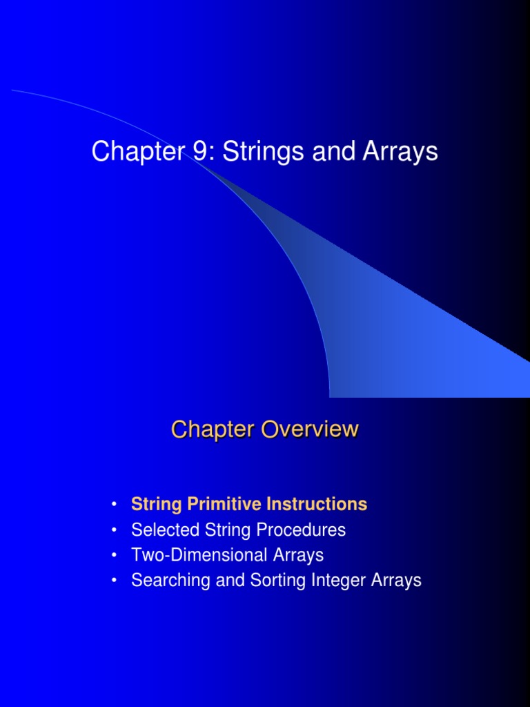 Chapter 9: Strings and Arrays | PDF | Assembly Language | Array Data Structure