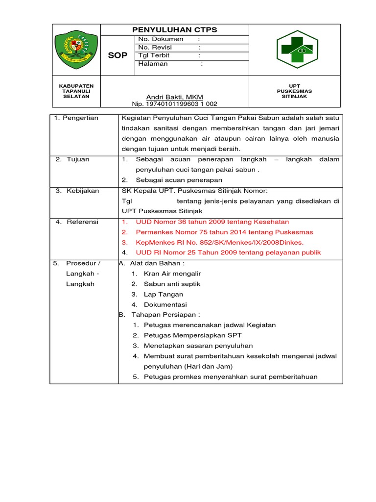 Sop Penyuluhan Ctps | PDF
