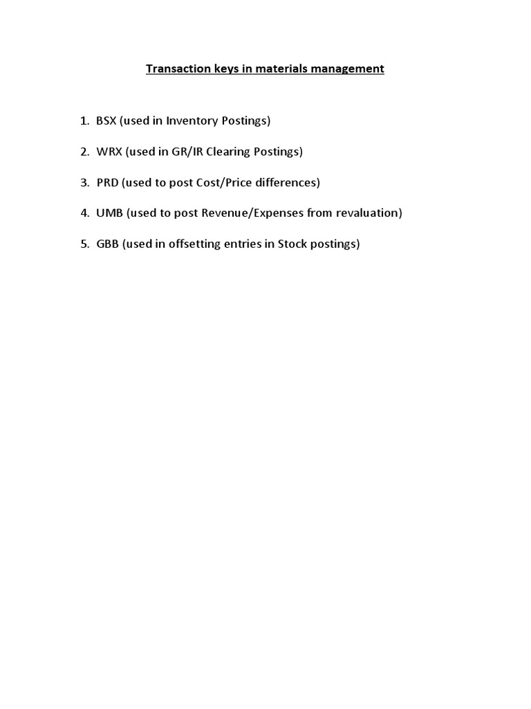 Transaction Keys (Main) | PDF