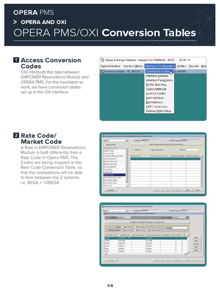OPERA PMS and OXI Conversion Guide | PDF | Computing | Software Engineering