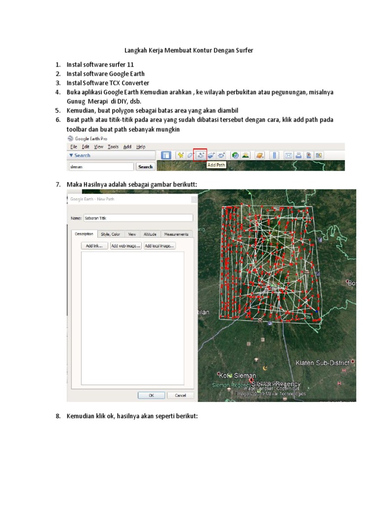 Langkah Kerja Membuat Kontur Dengan Surfer | PDF | Metode & Bahan Ajar | Komputer