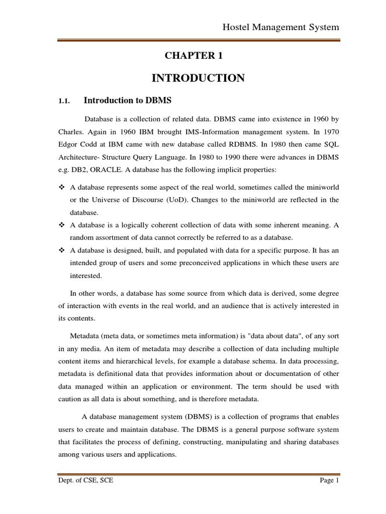 An Introduction to Hostel Management Systems: Database Concepts and ...