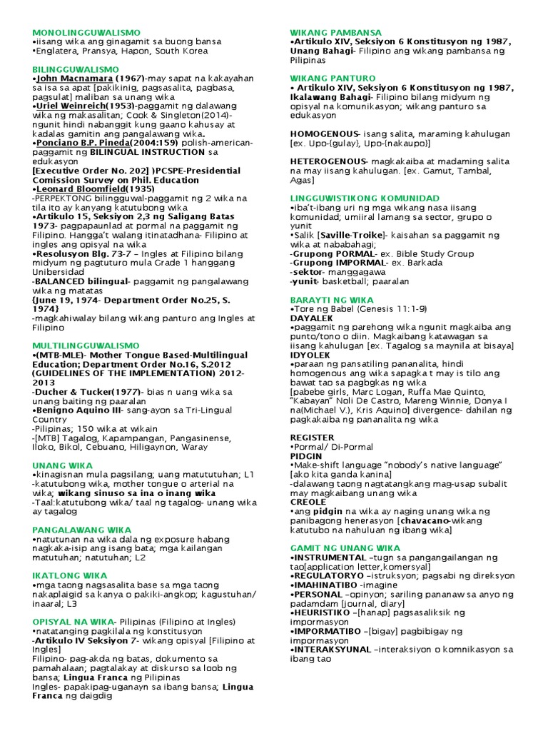 MONOLINGGUWALISMO | PDF