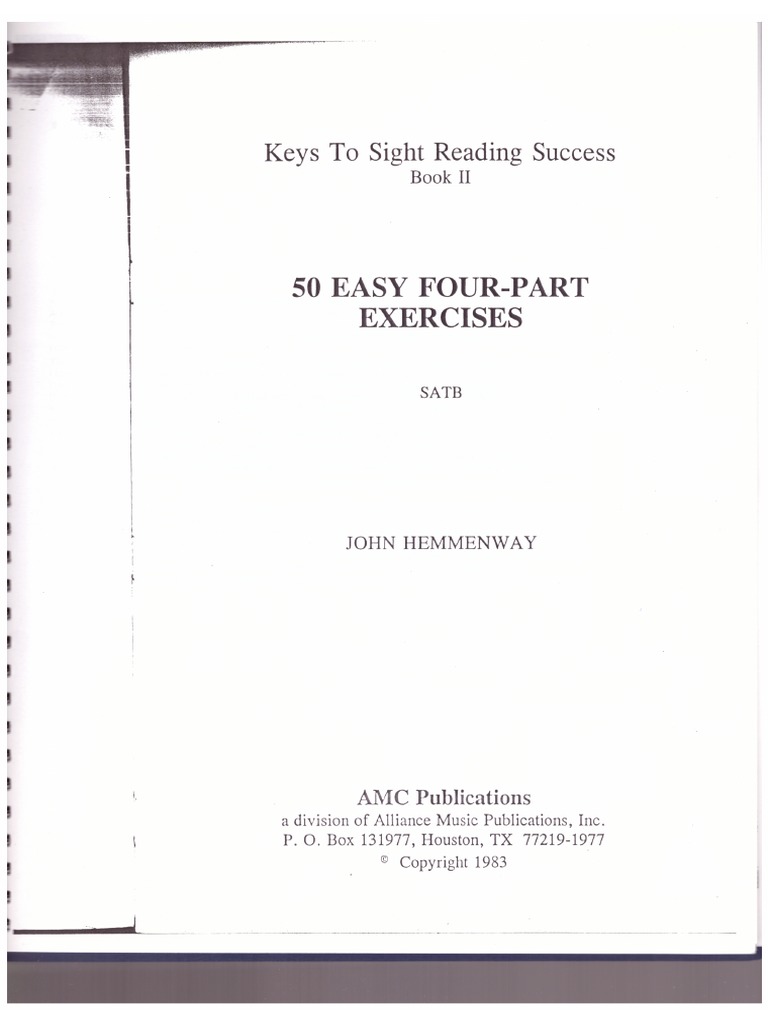 50 Easy Exercises SATB John Hemmenway PDF | PDF