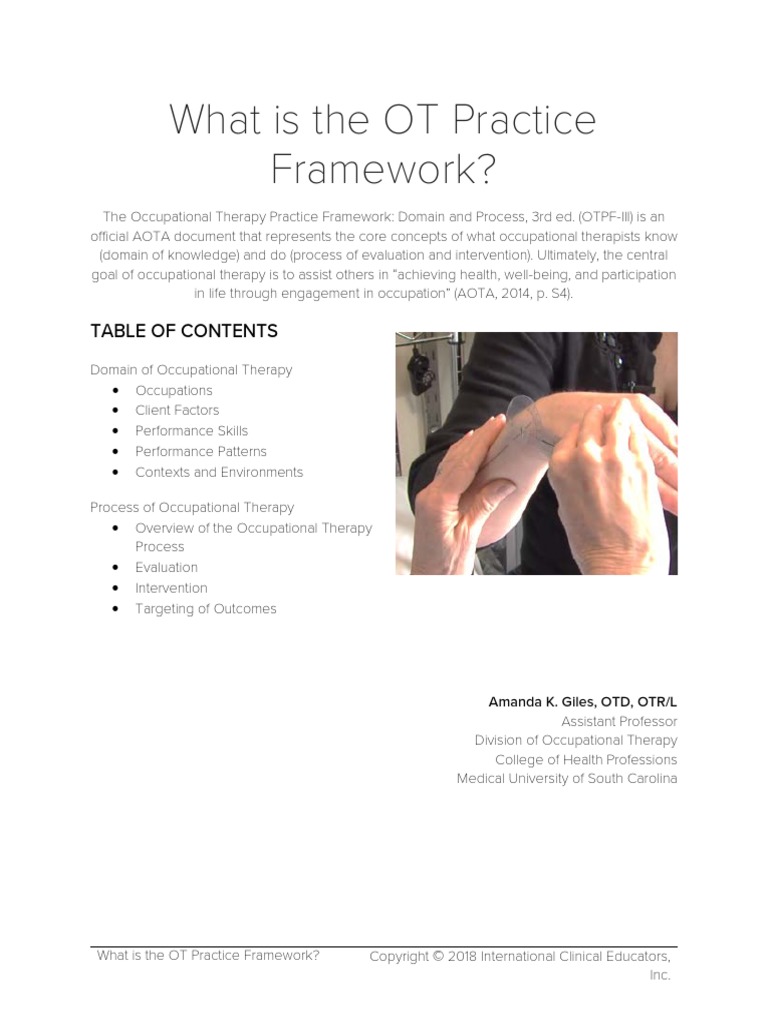 OT Practice Framework | PDF | Occupational Therapy | Psychotherapy