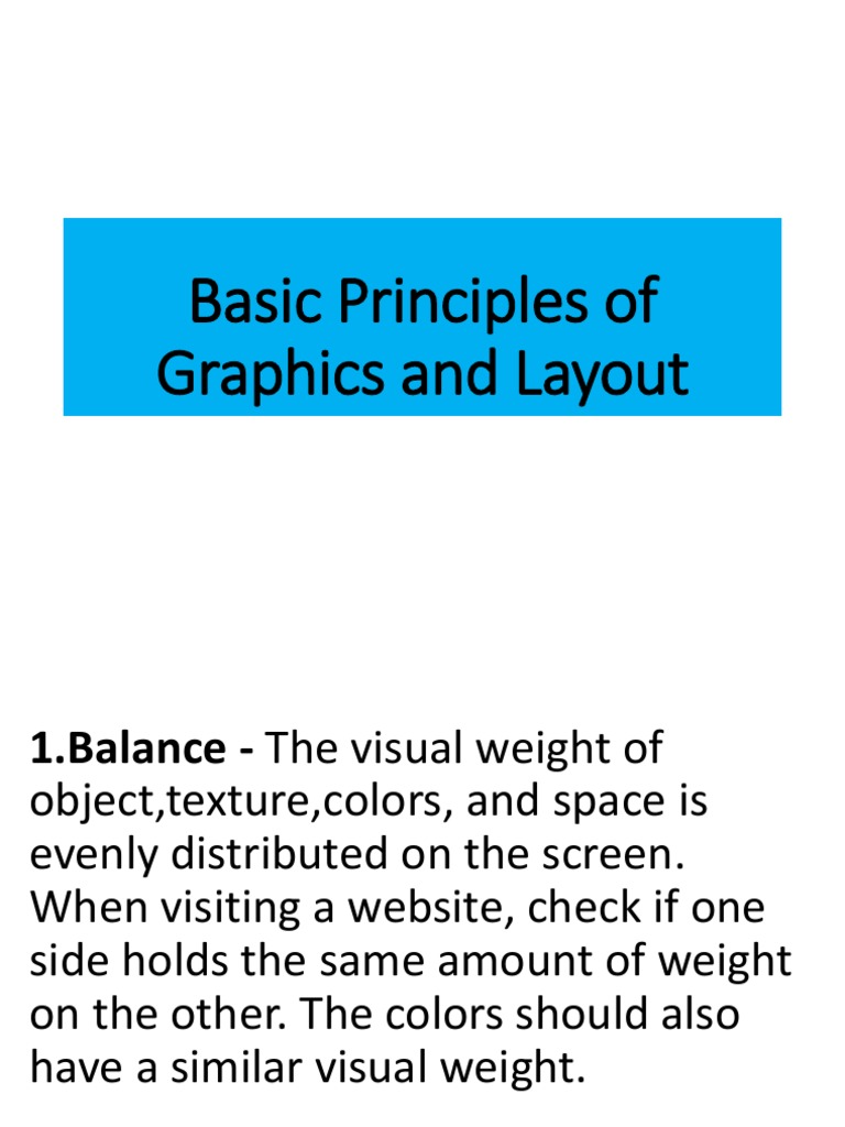 Basic Principles of Graphics and Layout | PDF | Infographics ...