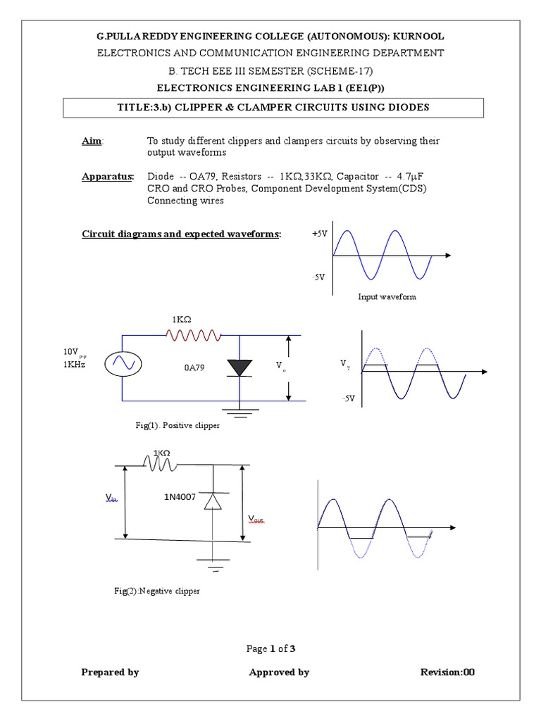 Clippers and Clampers | PDF | Electrical Circuits | Electronic Circuits