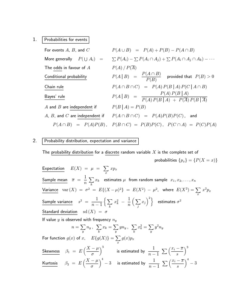 Formula PDF | PDF | Bias Of An Estimator | Estimation Theory