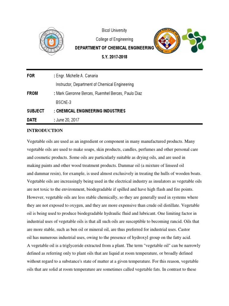 CPI Report | Download Free PDF | Vegetable Oil | Biofuel