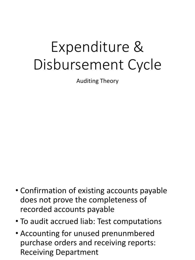 Expenditure & Disbursement Cycle | PDF
