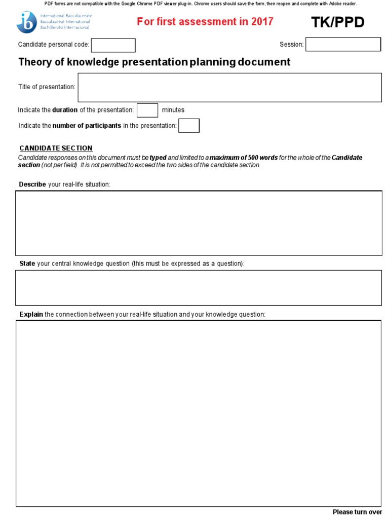 TK/PPD: Theory of Knowledge Presentation Planning Document | Download ...