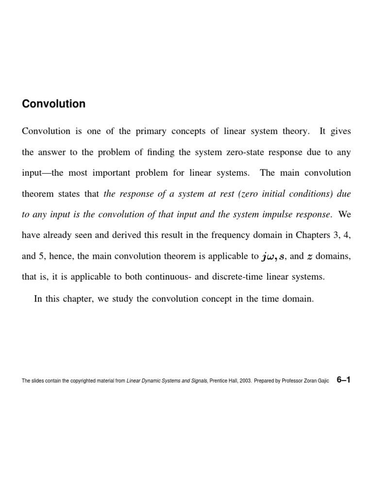 Convolution Signals and System | PDF | Convolution | Discrete Time And Continuous Time