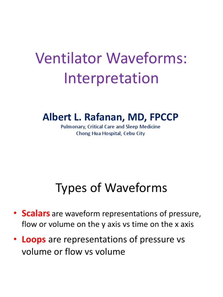 Ventilator Waveforms: Interpretation: Albert L. Rafanan, MD, FPCCP ...