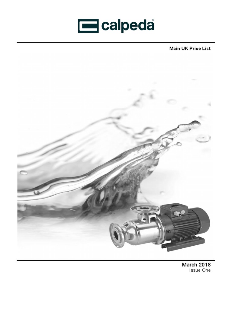Calpeda Price List 2018 PDF | PDF | Pump | Energy Technology