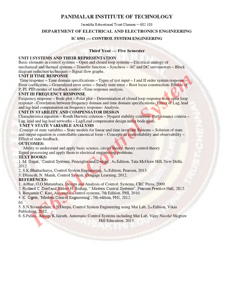 Control System Ece QB Eeeeeee | PDF | Control Theory | Electronic ...