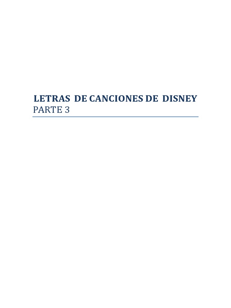 Canciones Disney: Letras Memorables | PDF | Entretenimiento (general)