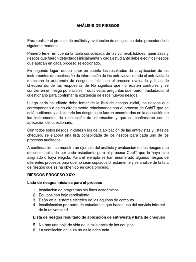 Análisis y Evaluación de Riesgos CobIT | PDF | Riesgo | Color
