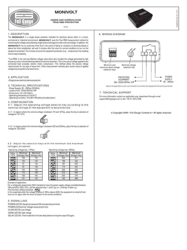 Monivolt: 1. Description 6. Wiring Diagram | PDF | Root Mean Square ...