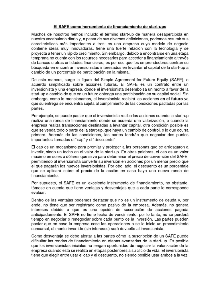 Simple Agreement For Future Equity 28.10.19 | PDF | Empresa de inicio ...