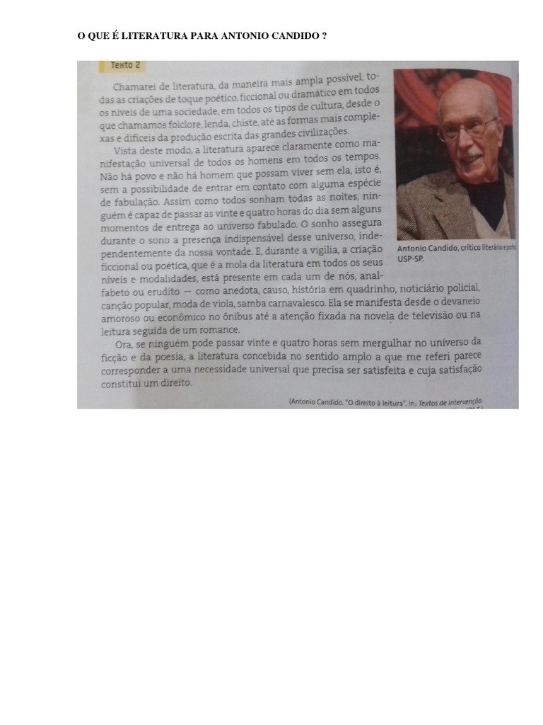O Que É Literatura-Antonio Candido | PDF