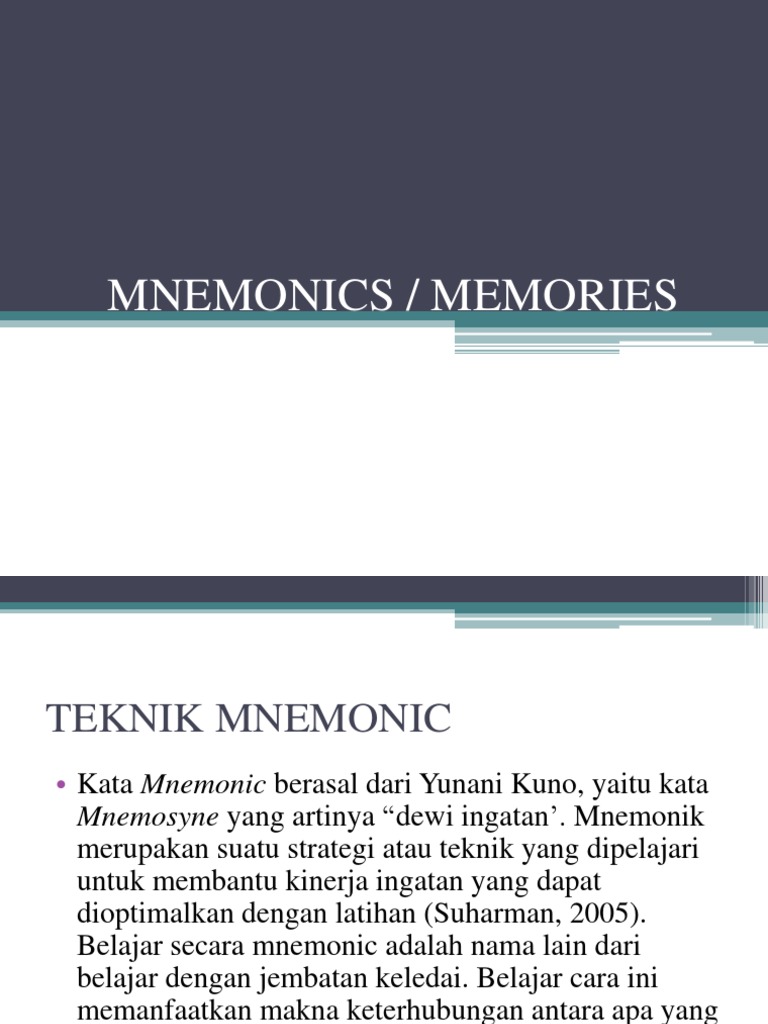 MNEMONICS | PDF
