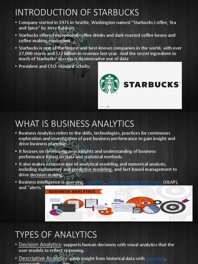 Introduction of Starbucks | PDF | Analytics | Starbucks