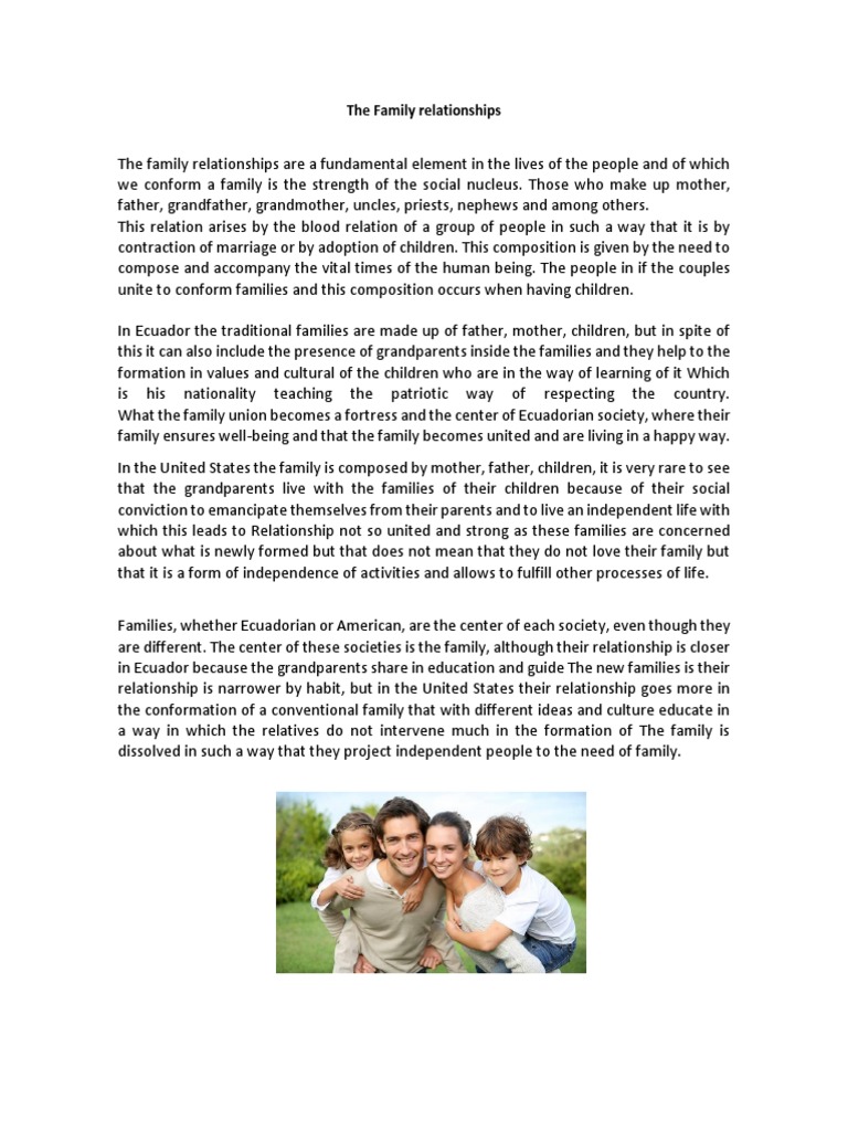 The Family Relationships | PDF | Family | Living Arrangements