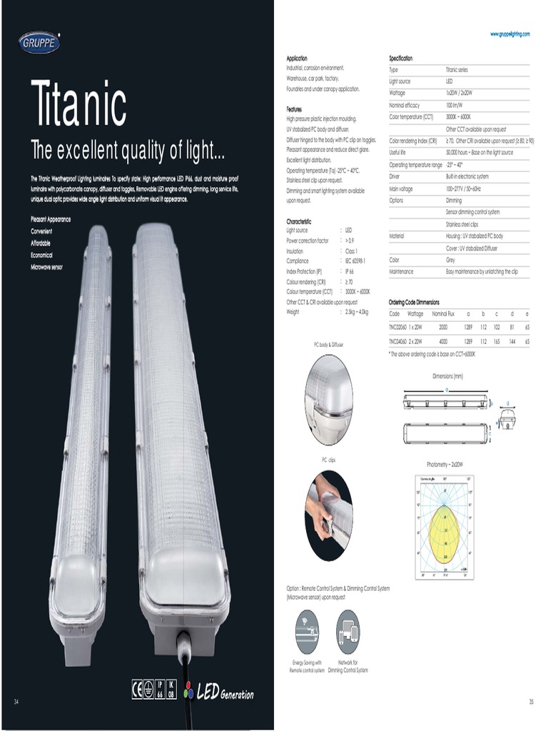 Titanic LED Weatherproof Lighting Specs | PDF | Lighting | Building ...