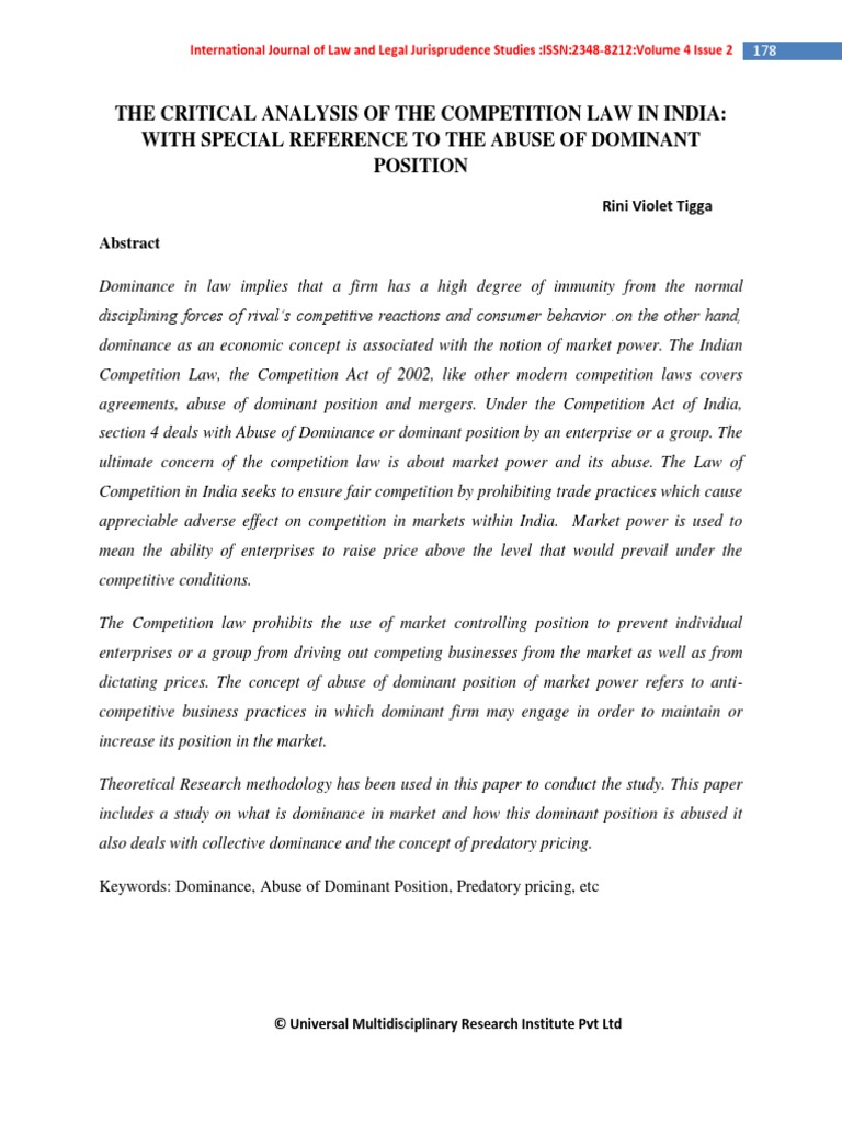 Online Paper PDF | PDF | Competition | Competition Law