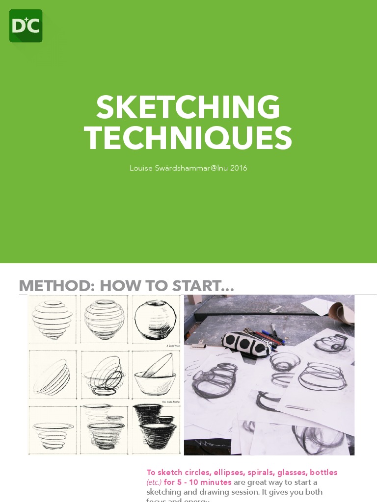 Sketching Techniques | PDF | Drawing | Perspective (Graphical)