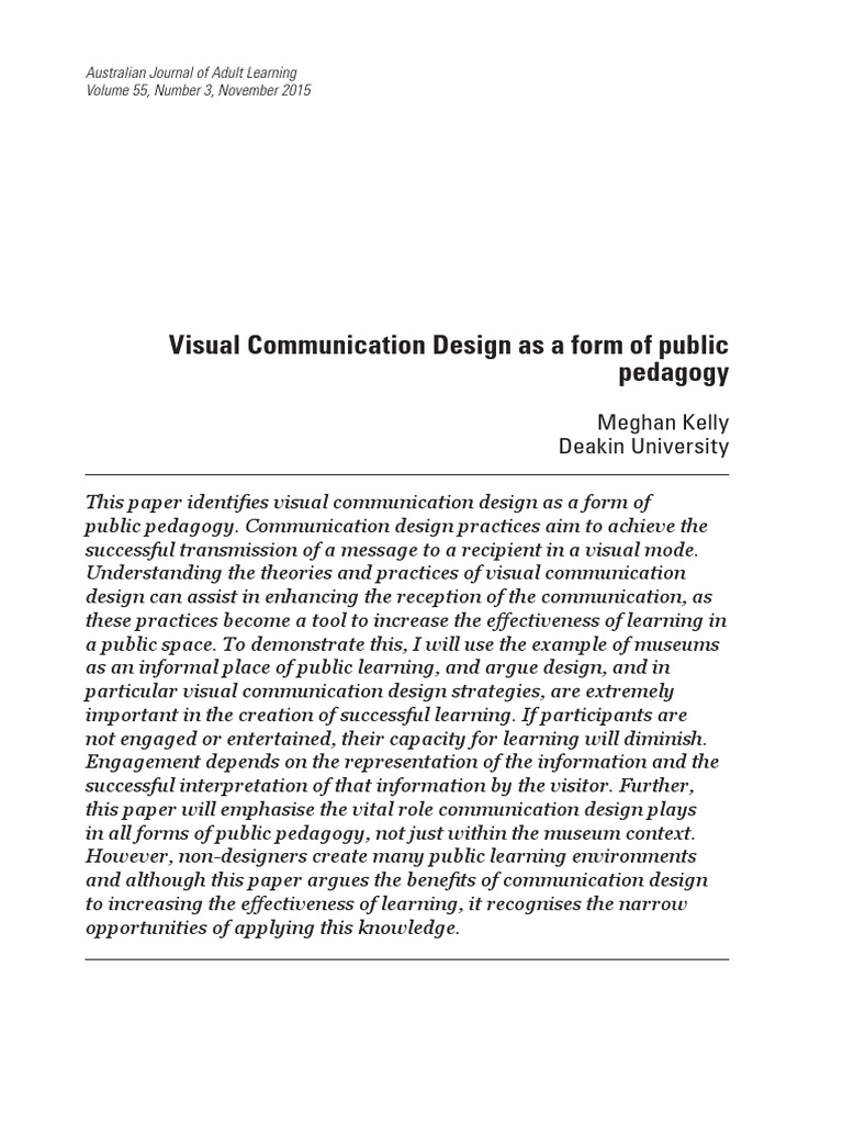 Visual Communication Design-Kelly | PDF | Pedagogy | Museum