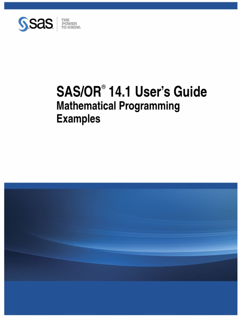 Sas Guide PDF | PDF | Linear Programming | Mathematical Optimization
