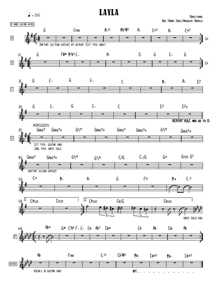 Layla: 8 Bars Guitar Intro | PDF