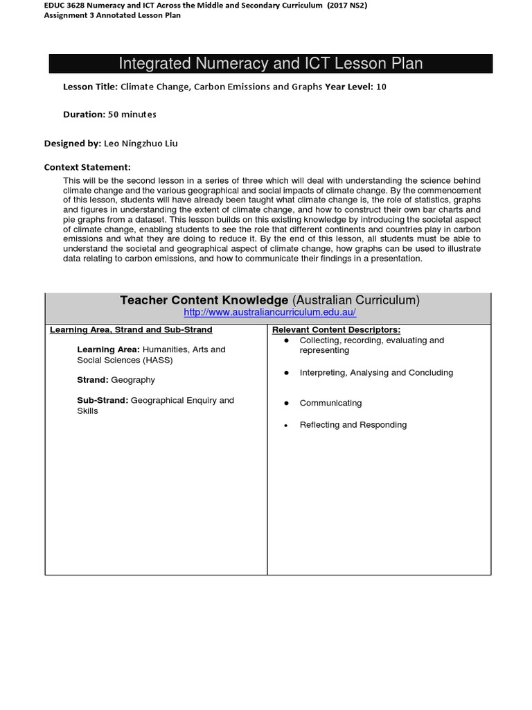 Assignment - Integrated Numeracy and Ict Lesson Plan | PDF ...