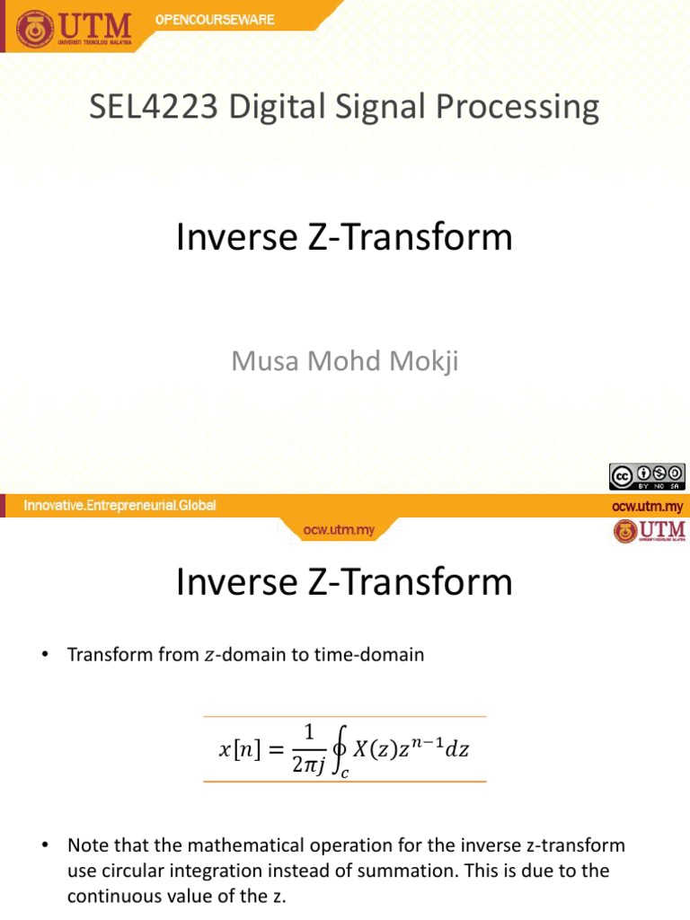 M5 - Inverse Z-Transform PDF | PDF | Algorithms | Mathematical Analysis