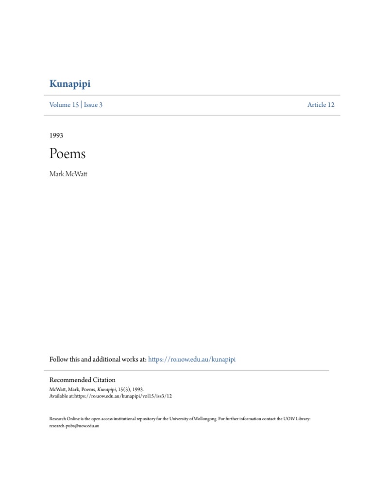 Full Poem Collection by Mark McWatt | PDF | Nature