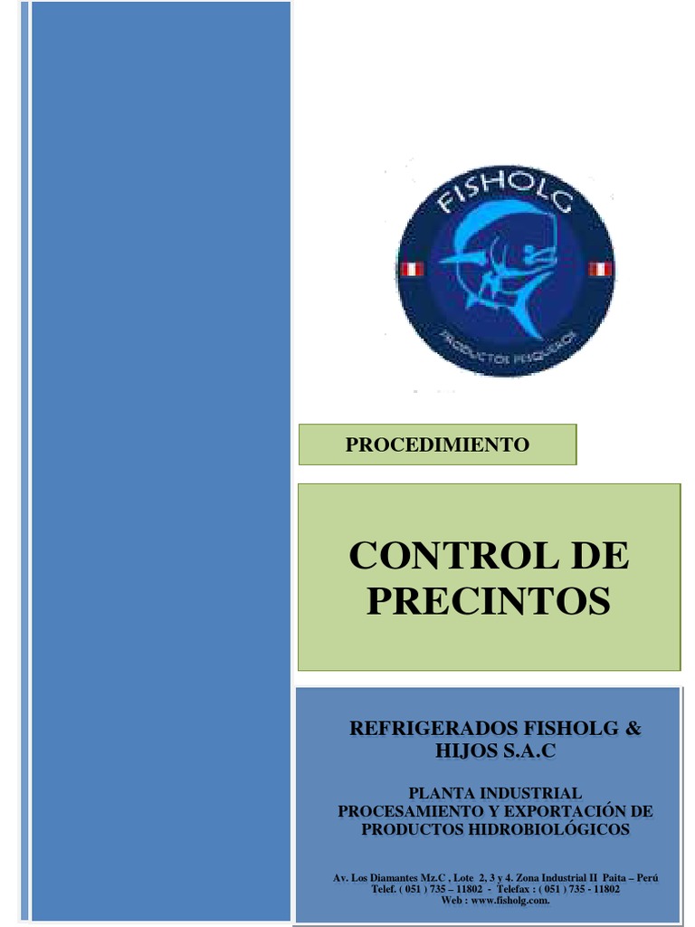 Control de Precintos | PDF | Análisis de Riesgo y Puntos Críticos de Control | Logística