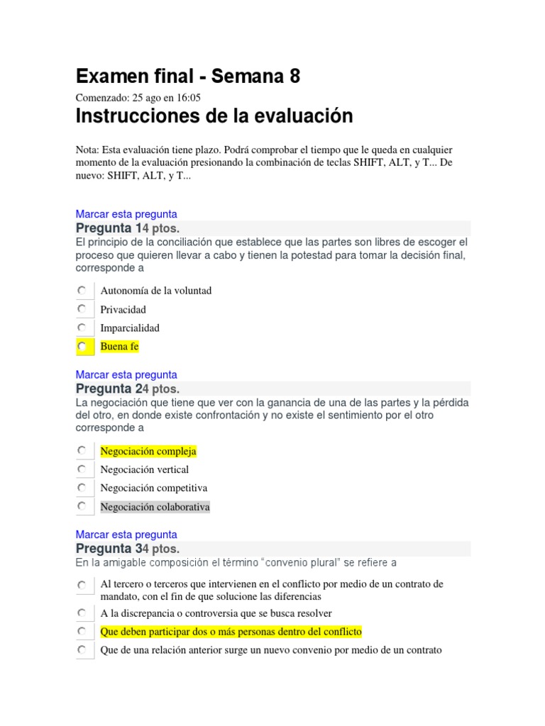 Examen Final. Conflictos | PDF | Resolución de conflictos | Mediación