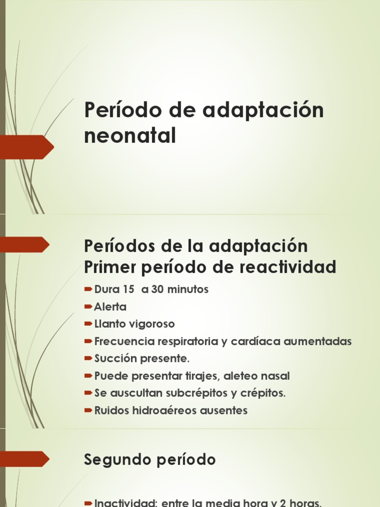 Adaptación Neonatal: Períodos y Mecanismos | PDF | Termorregulación ...
