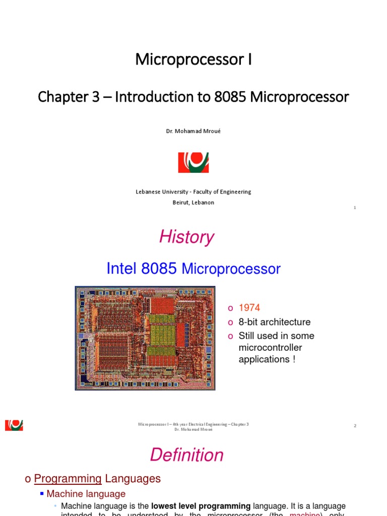 LU - Microprocessor I - Chap3 - Introduction To 8085 Microprocessor - FA2017 | PDF | Assembly ...