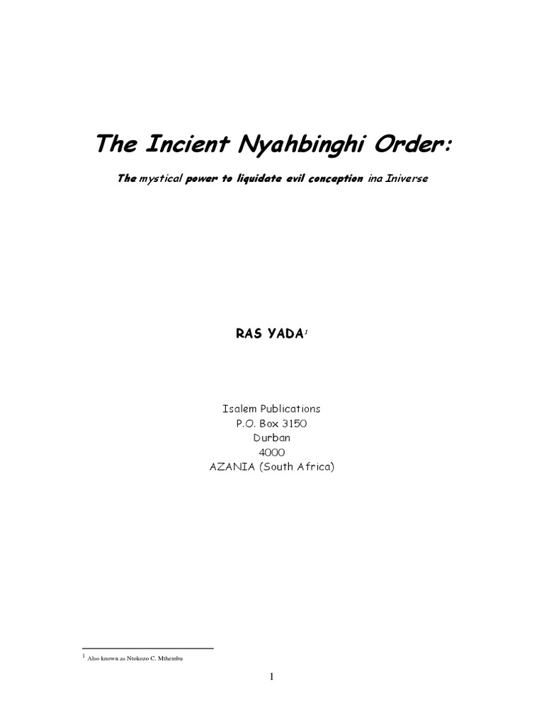 The Nyahbinghi Order - History and Guidelines | PDF | Religion And Belief