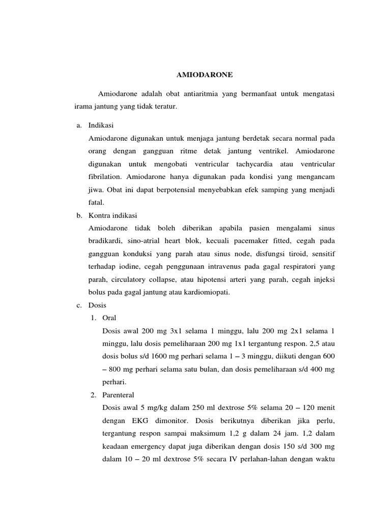 Amiodarone: Obat Anti Aritmia Ventrikel | PDF | Sains & Matematika
