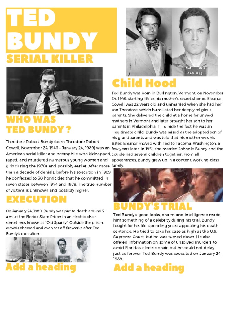 Ted Bundy One Pager | PDF | Law Enforcement | Crime & Violence