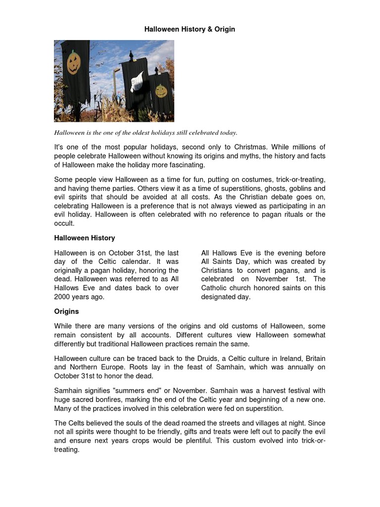 Halloween History & Origin: Halloween Is The One of The Oldest Holidays ...