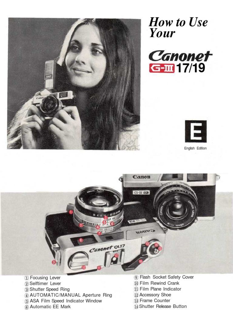 Canon Canonet G-III QL17 | PDF | Flash (Photography) | Film Speed