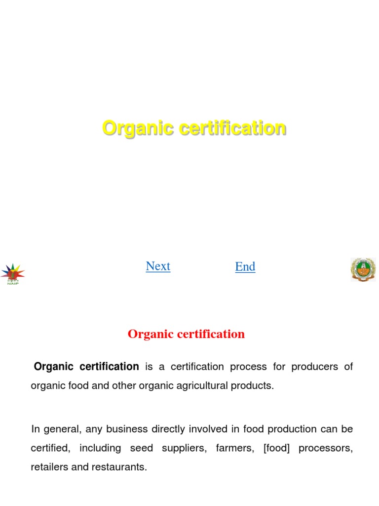 Organic Certification Process Overview | PDF | Organic Foods | Organic ...
