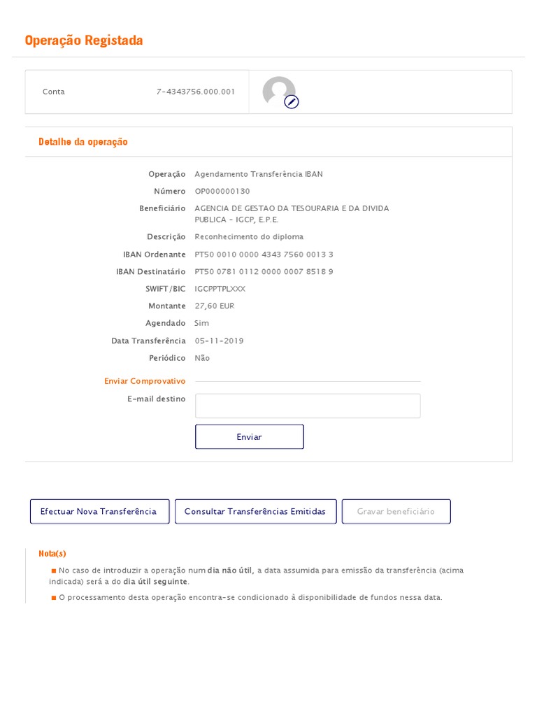 BPI Net - Transferência IBAN | PDF