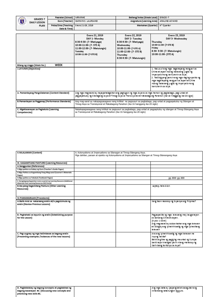 I.LAYUNIN (Objectives) | PDF