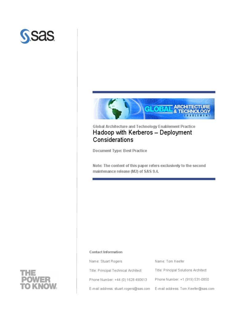 SAS Hadoop Kerberos | PDF | Apache Hadoop | Active Directory