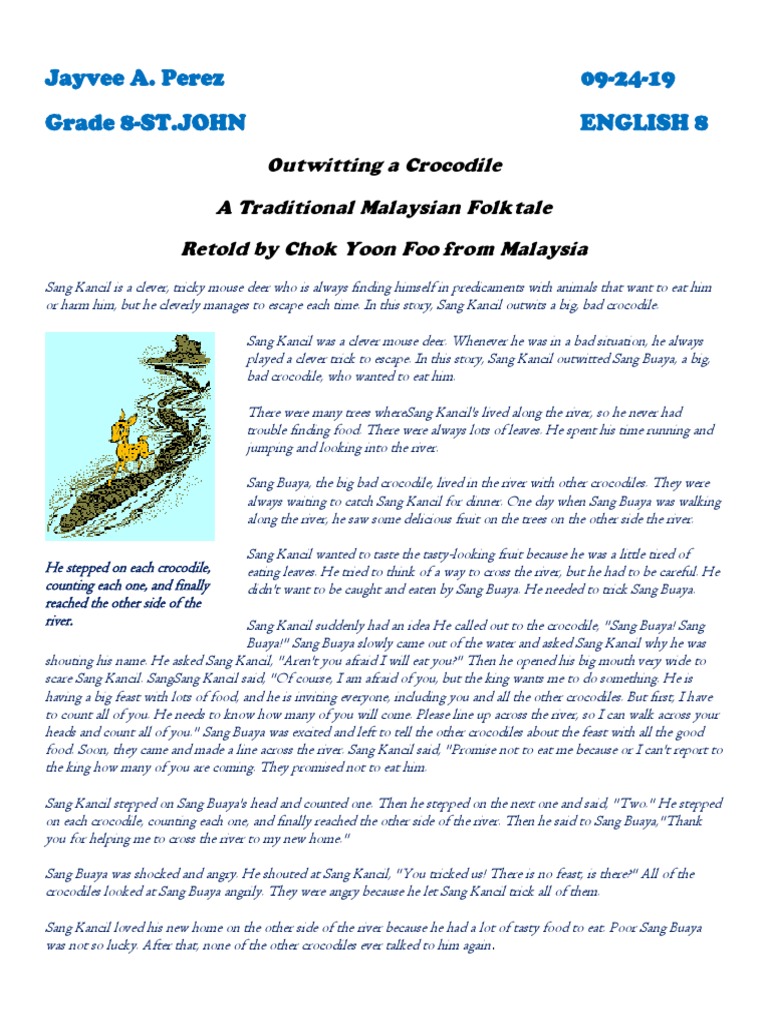 Outwitting the Crocodile: How the Clever Mouse Deer Sang Kancil Escapes ...